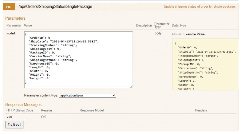 Update Tracking Of Single Package - Sellercloud API Docs