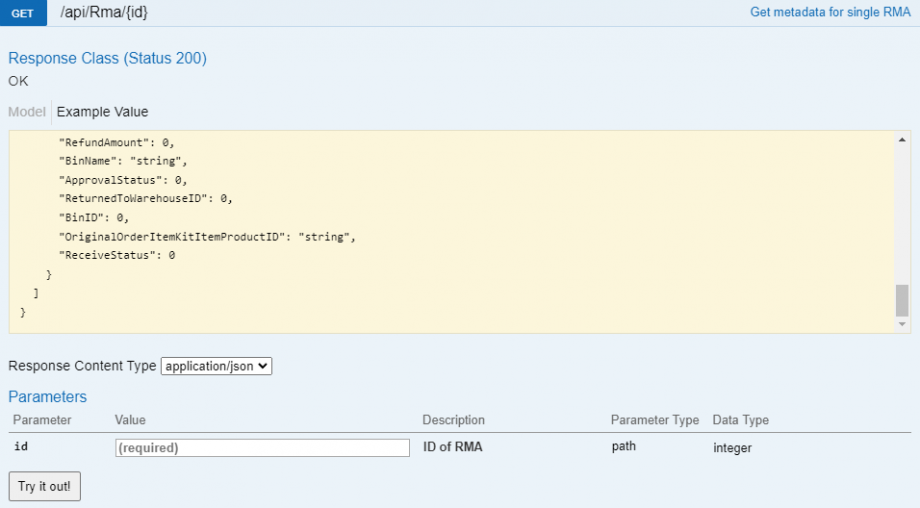 Get Single RMA - Sellercloud API Docs