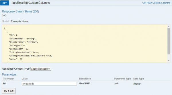Get RMA Custom Columns - Sellercloud API Docs