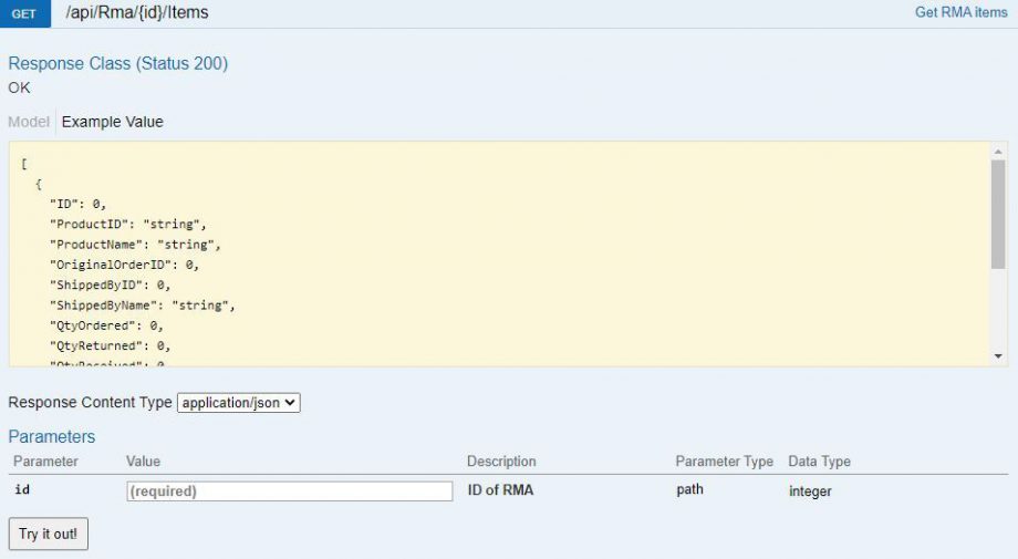 Get RMA Items - Sellercloud API Docs