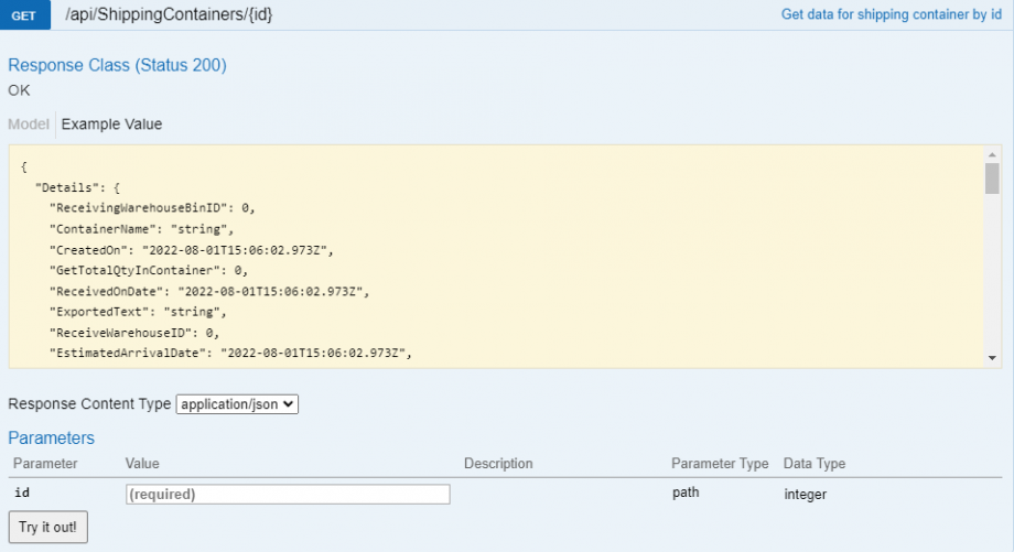 Get Shipping Container By ID - Sellercloud API Docs
