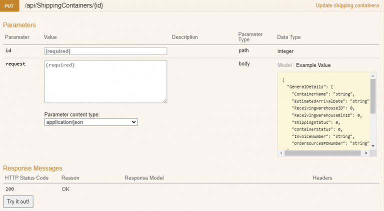 Update Shipping Container - Sellercloud API Docs
