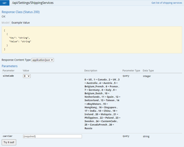 Get Shipping Services - Sellercloud API Docs