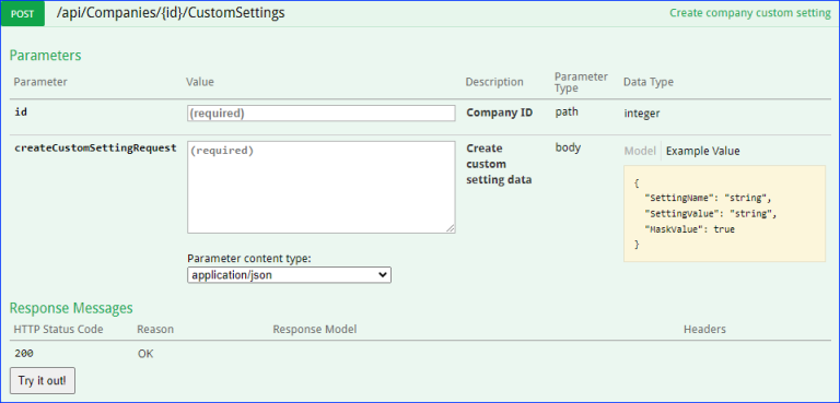 Create Custom Company Settings - Sellercloud API Docs