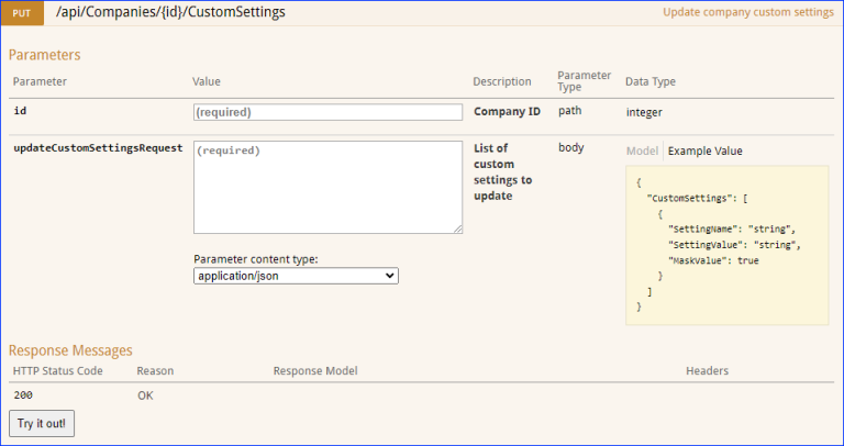 Update Custom Company Settings - Sellercloud API Docs