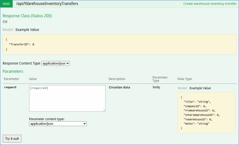 Create Warehouse Inventory Transfer (WITR) - Sellercloud API Docs